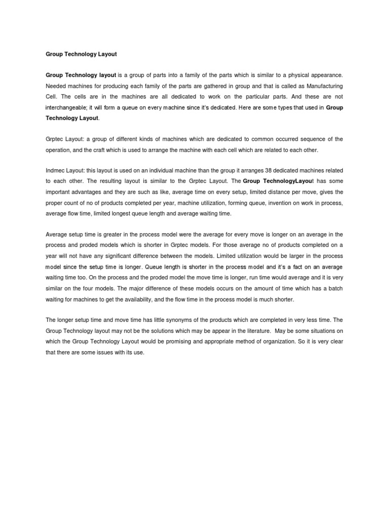Group Technology Layout | Download Free PDF | Machines | Science ...