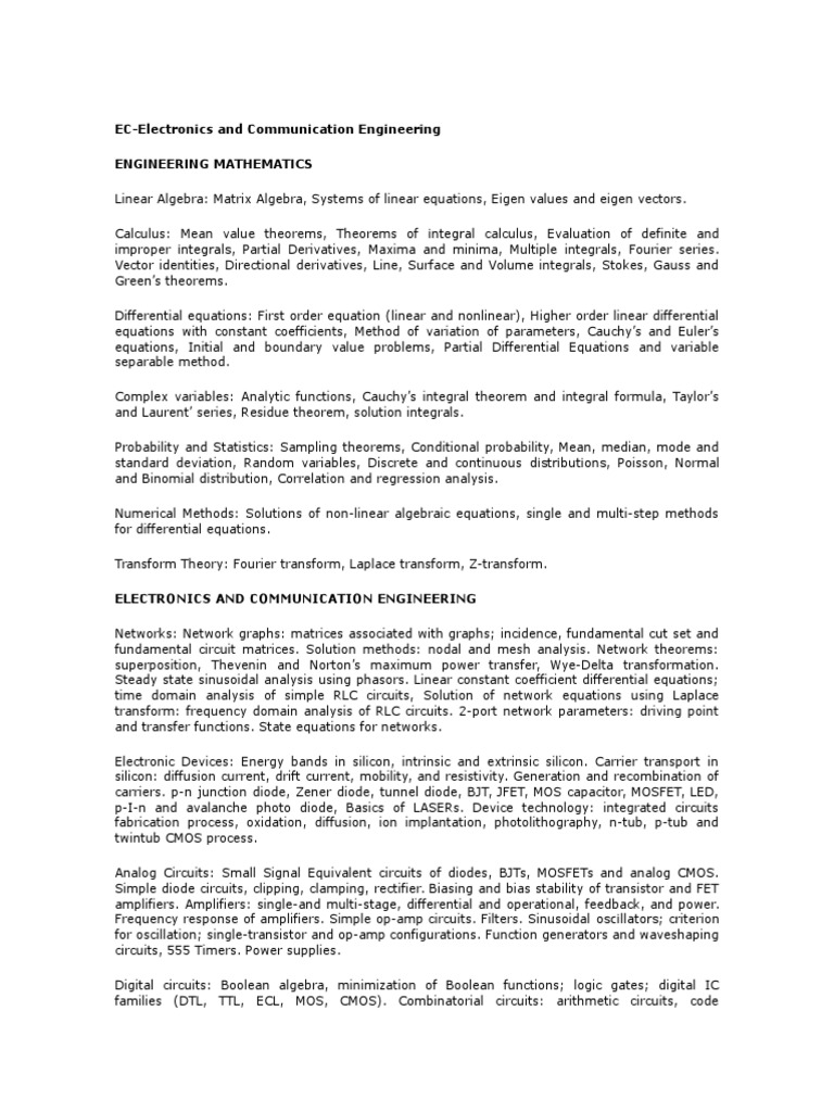 EC-Electronics and Communication Engineering Engineering Mathematics ...