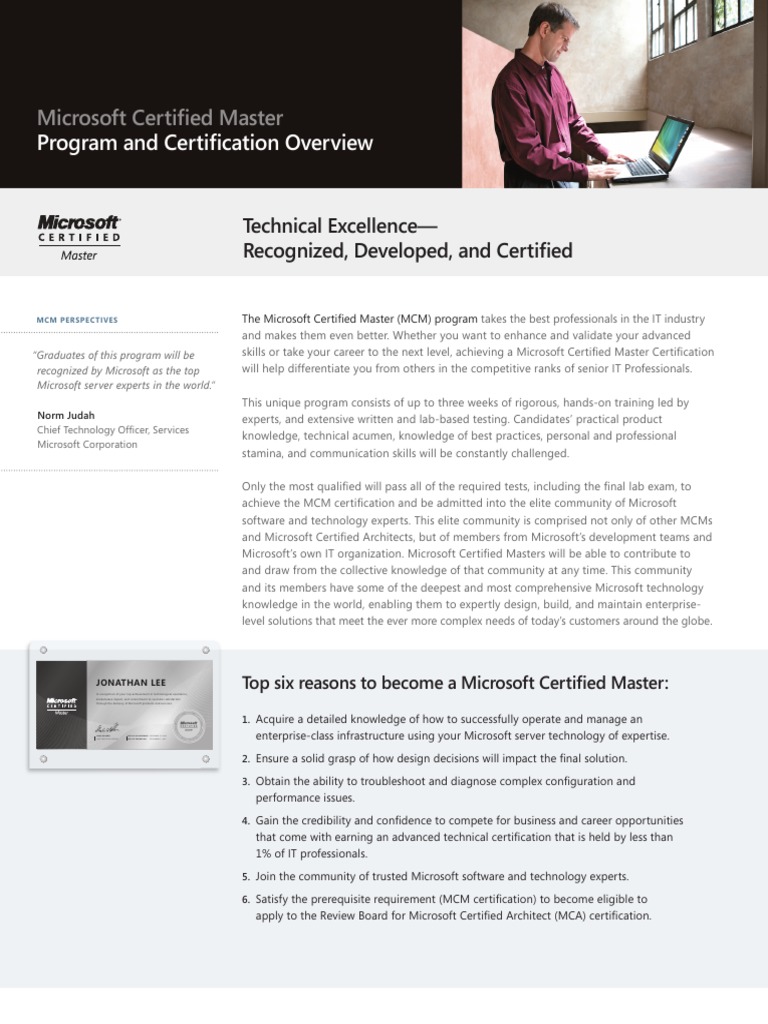 Program and Certification Overview: Microsoft Certified Master | PDF ...