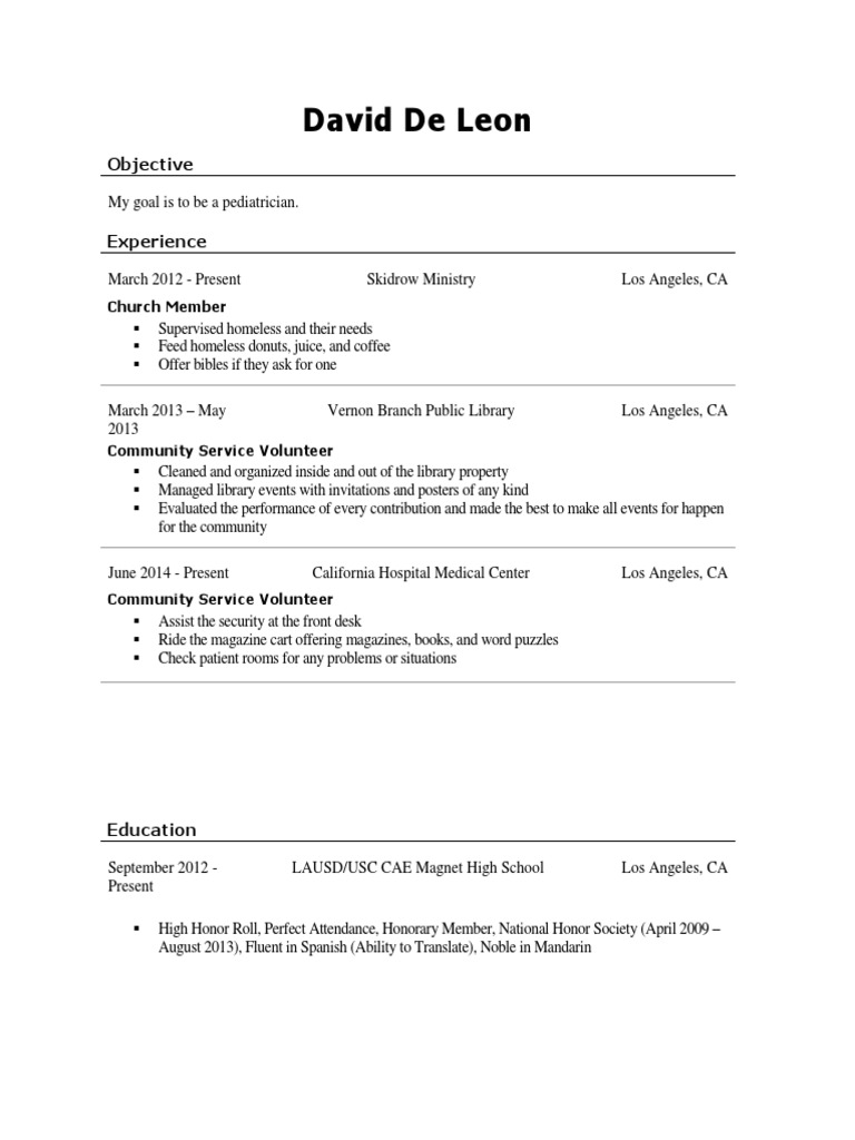 Davids Resume | PDF | Social Science