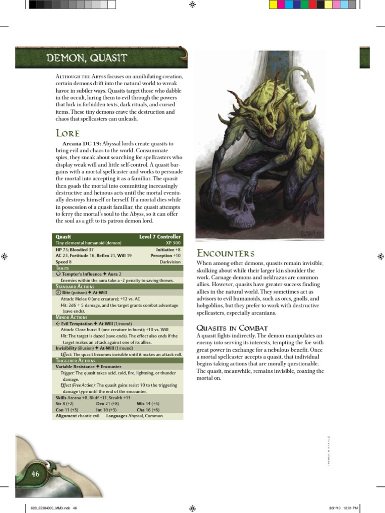 Quasit | Demons | Dungeons & Dragons
