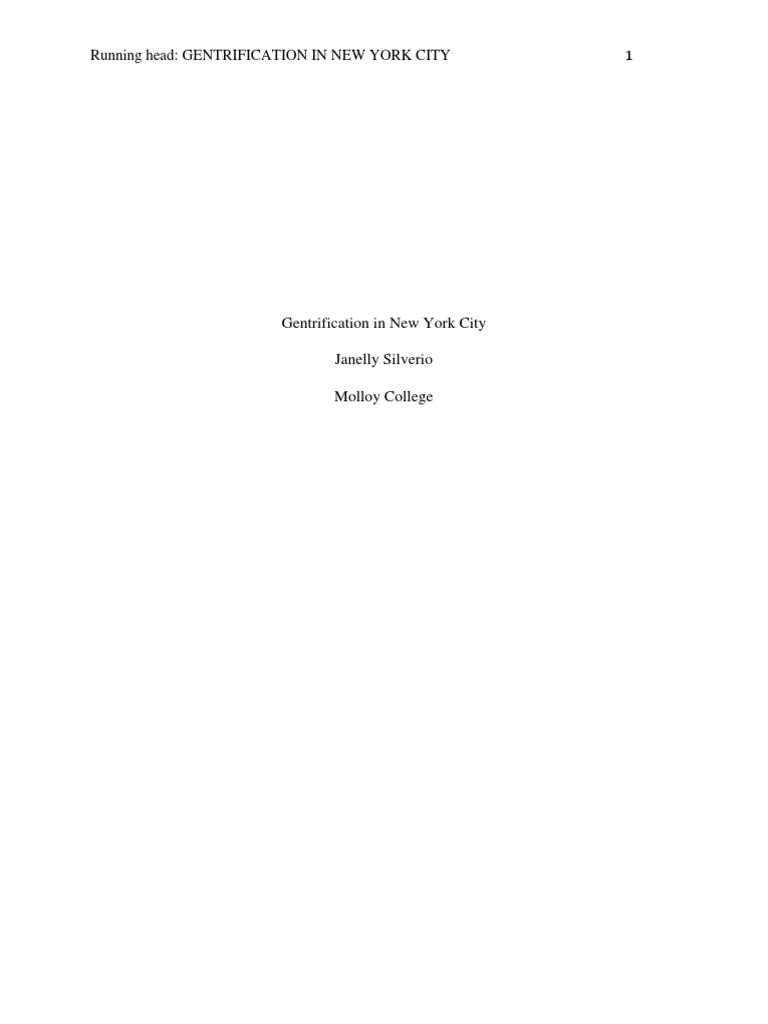 Impact of Gentrification in NYC | PDF | New York City