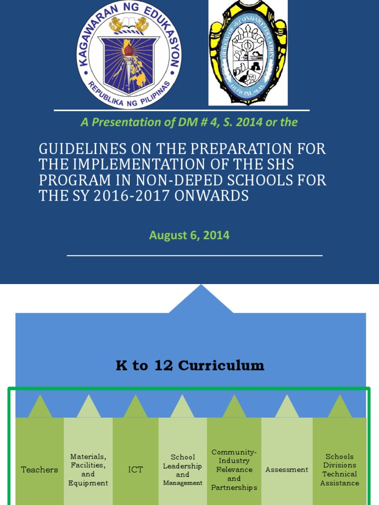 Guidelines On The Preparation For The Implementation of The SHS Program ...
