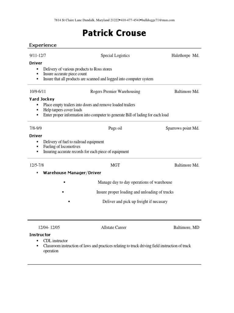 Patrick Resume | PDF