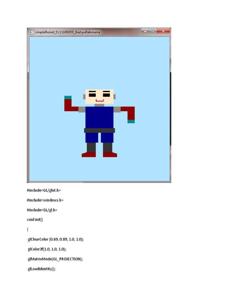 OpenGL Robot Drawing Example | PDF