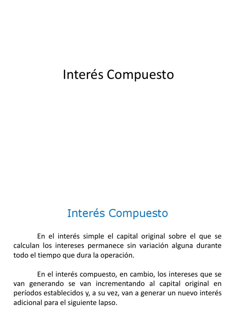 Entendiendo el Interés Compuesto y sus Cálculos | PDF | Interés ...