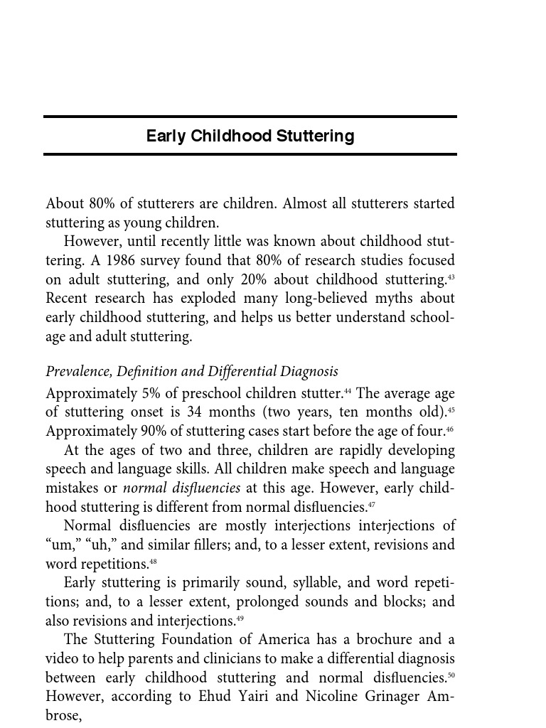 Early Childhood Stuttering | PDF | Stuttering | Tourette Syndrome