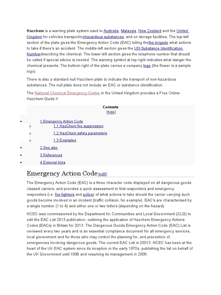 Hazchem | Hazards | Safety