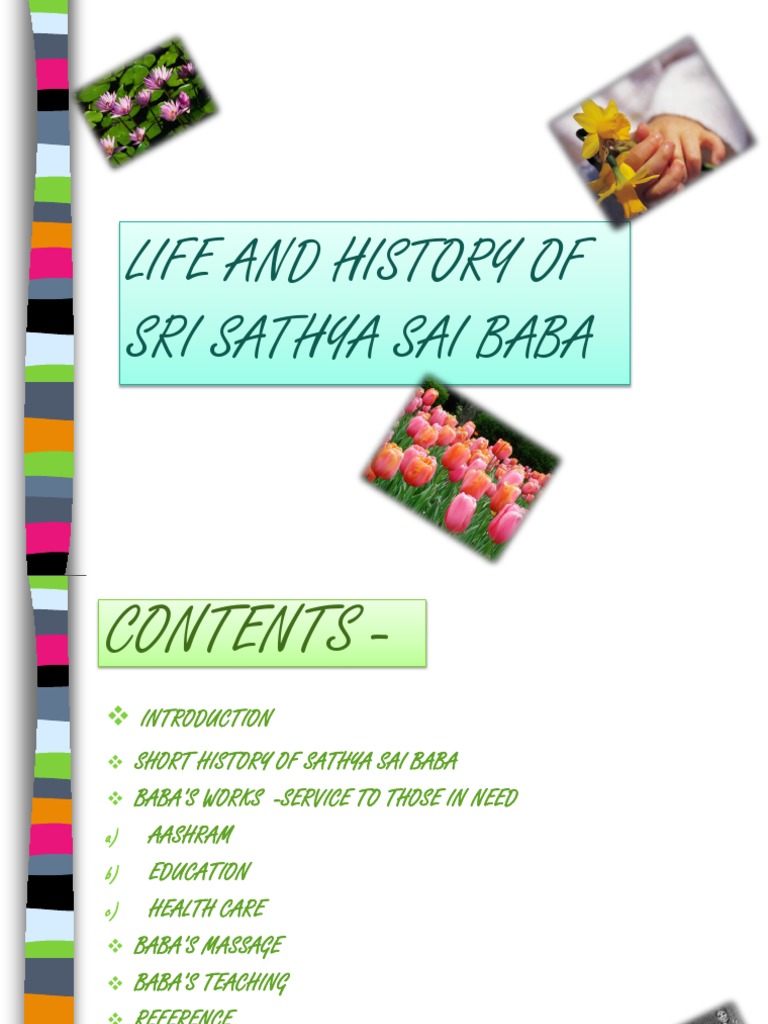 Satya Sai Baba Ppthomework | PDF | Sathya Sai Baba | Religious Belief ...