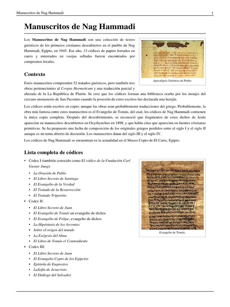 Manuscritos de Nag Hammadi PDF | PDF | Gnosticismo | Literatura religiosa