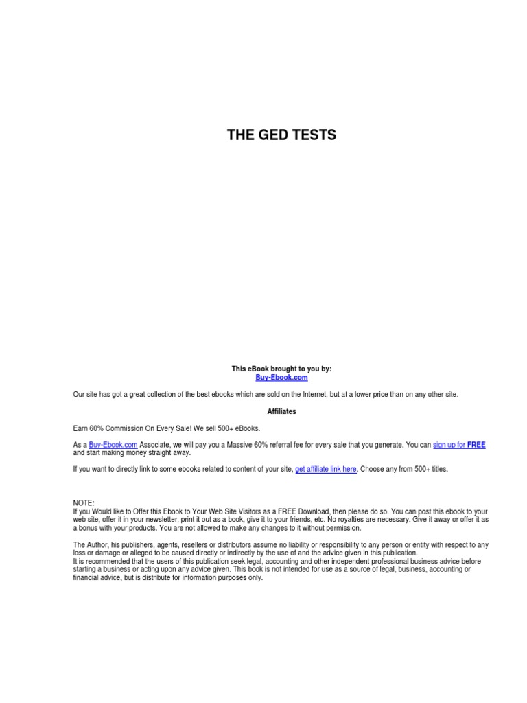 The Ged Tests | PDF | General Educational Development | Multiple Choice
