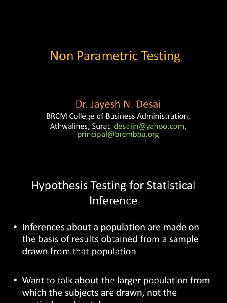Non Parametric Testing | Statistical Hypothesis Testing | Null Hypothesis