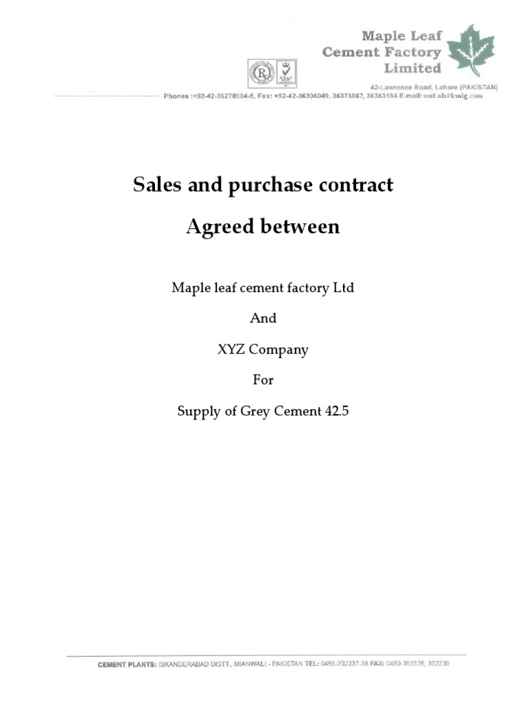Contract Specimen | PDF | Sales | Common Law