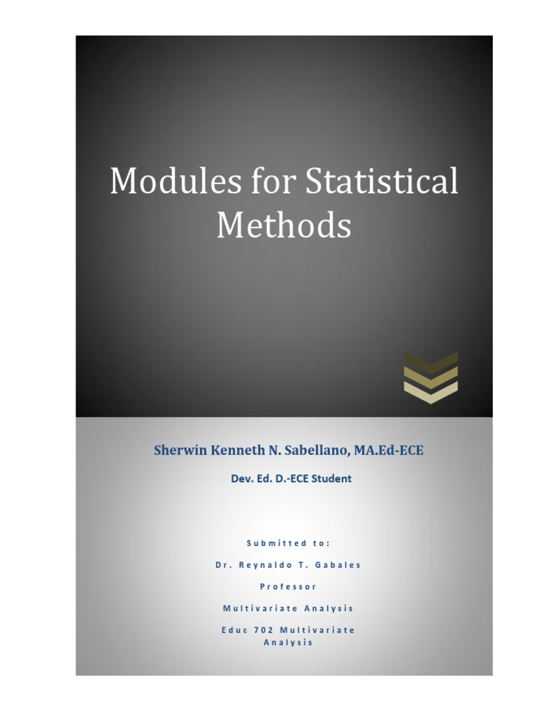 Modules For Statistical Methods | PDF | P Value | Correlation And ...
