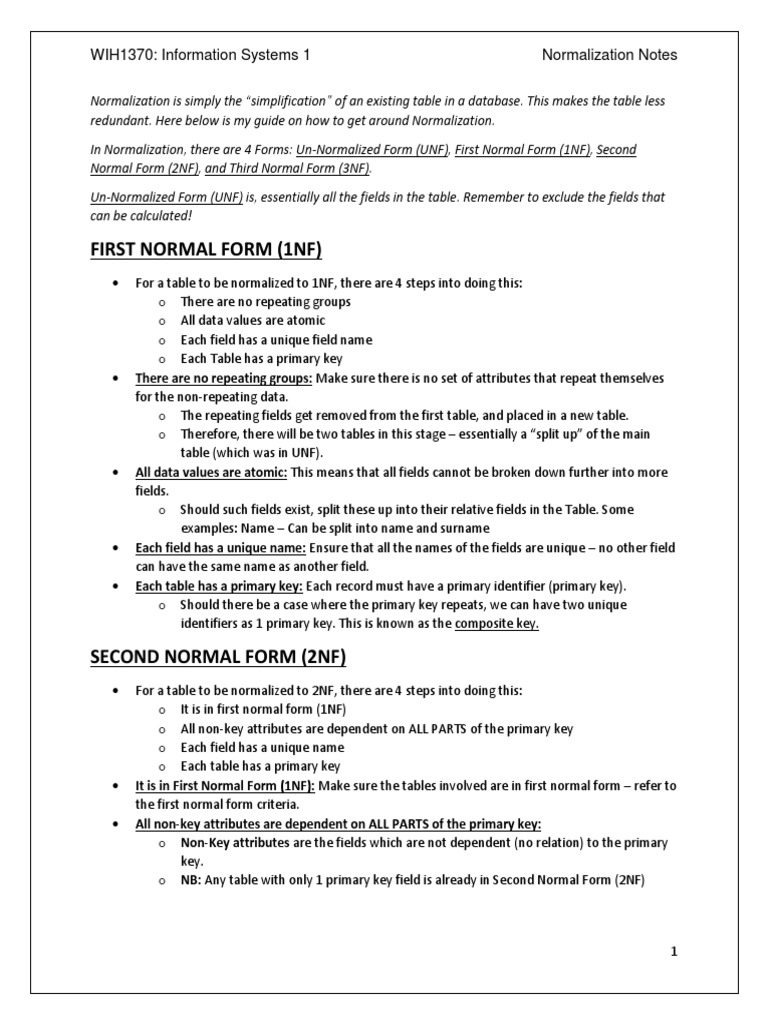 Normalization Notes | PDF | Information Technology Management | Data Model