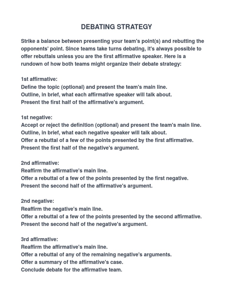 Debating Tips | PDF | Argument | Epistemology