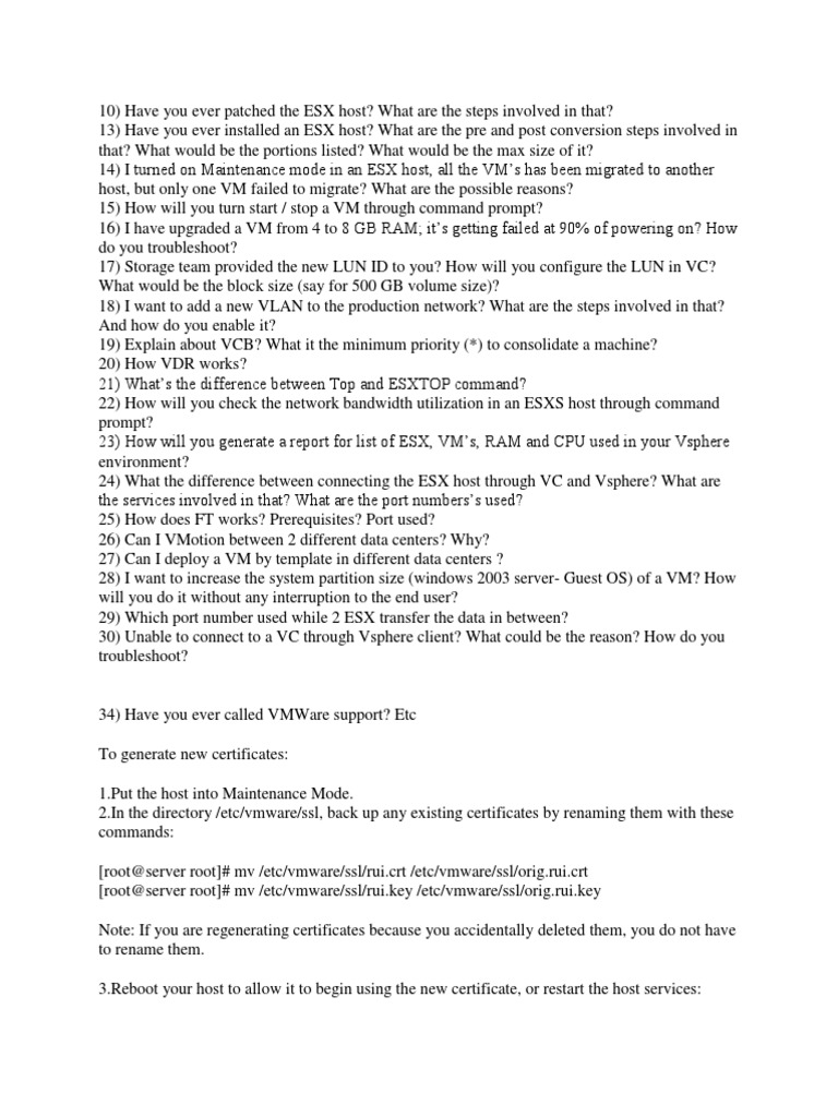 VMware Interview Questions | PDF | V Mware | Virtual Machine