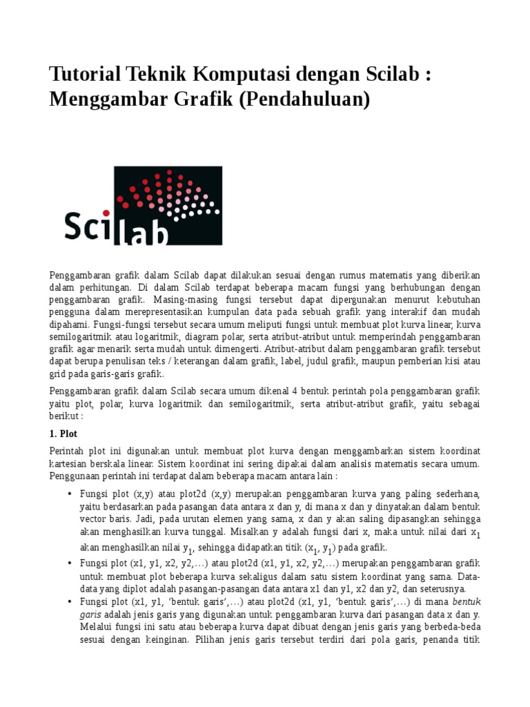 Tutorial Grafik Scilab | PDF