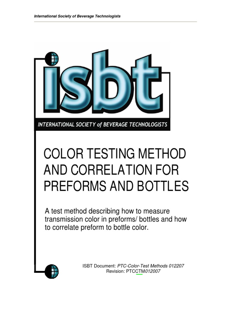 Packaging Technology Color Testing of Preforms Test Method Rev 022007 ...