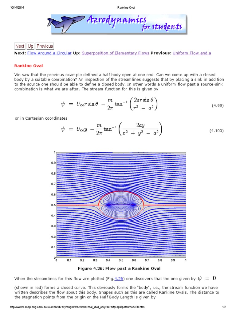 Understanding Rankine Ovals in Fluid Flow | PDF