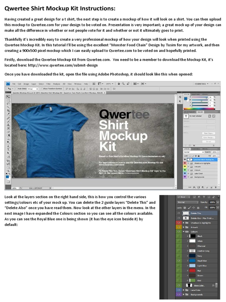 Qwertee Shirt Mockup Guide | PDF | Computing | Software