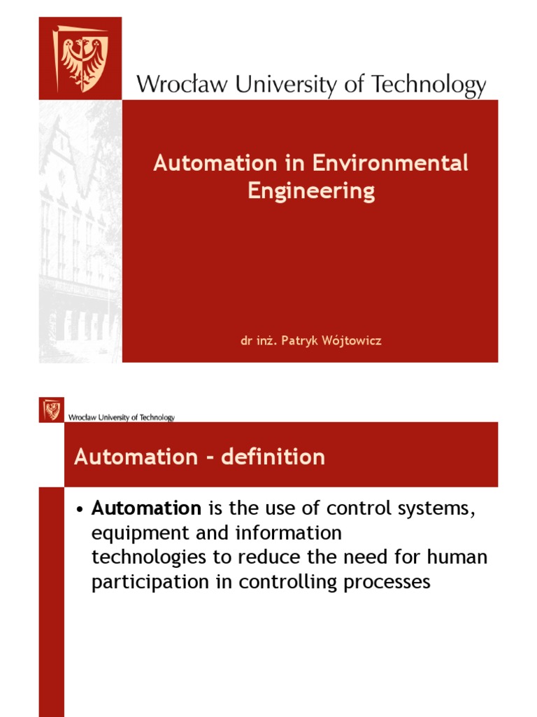 Lecture 1: Automation in Environmental Engineering Lecture 1 | PDF ...