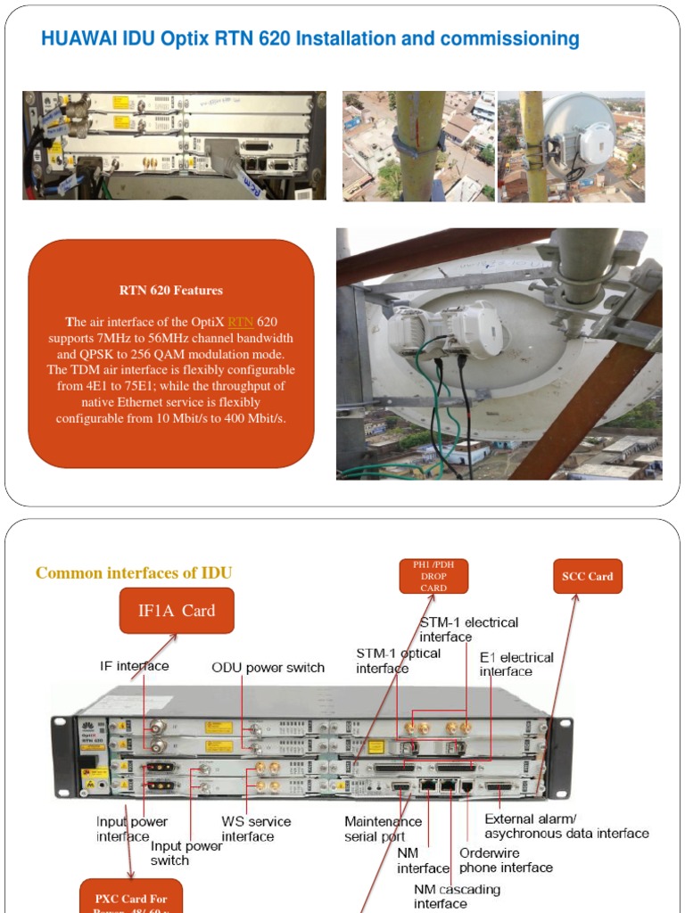 HUAWAI Optix RTN 620 Implementation | Telecommunications | Computer ...