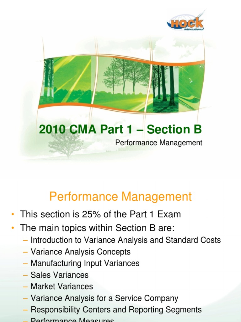 CMA Part 1 Section B Overview | PDF | Variance | Revenue