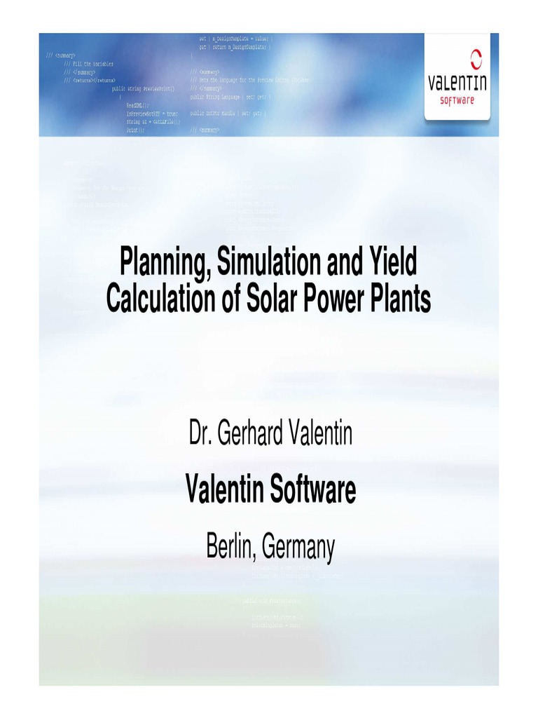 Planning, Simulation and Yield Calculation of Solar Power Plants | PDF ...