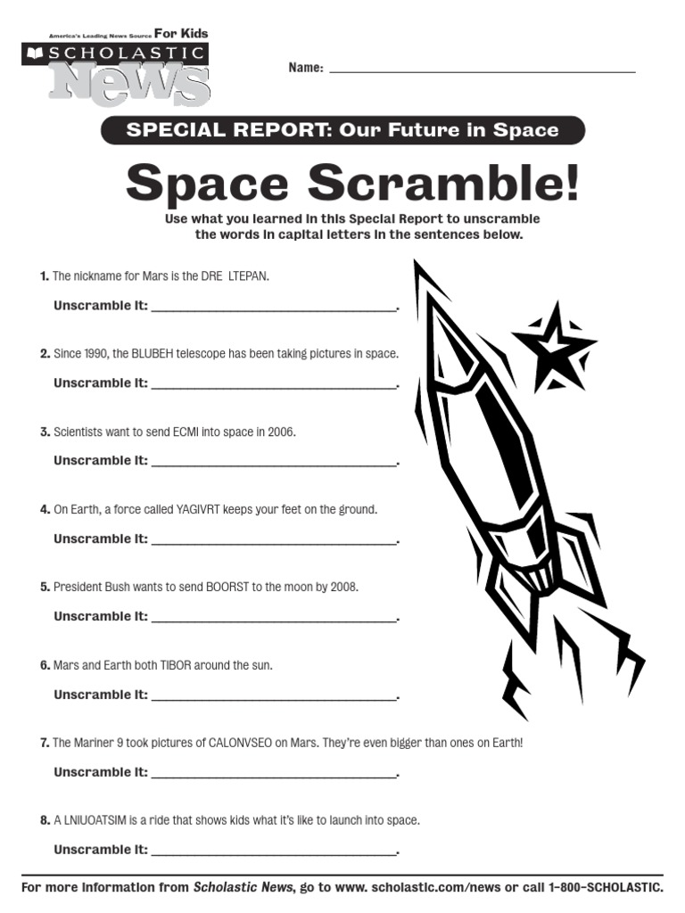 Scholasticnews Indepth Space Space3 | PDF