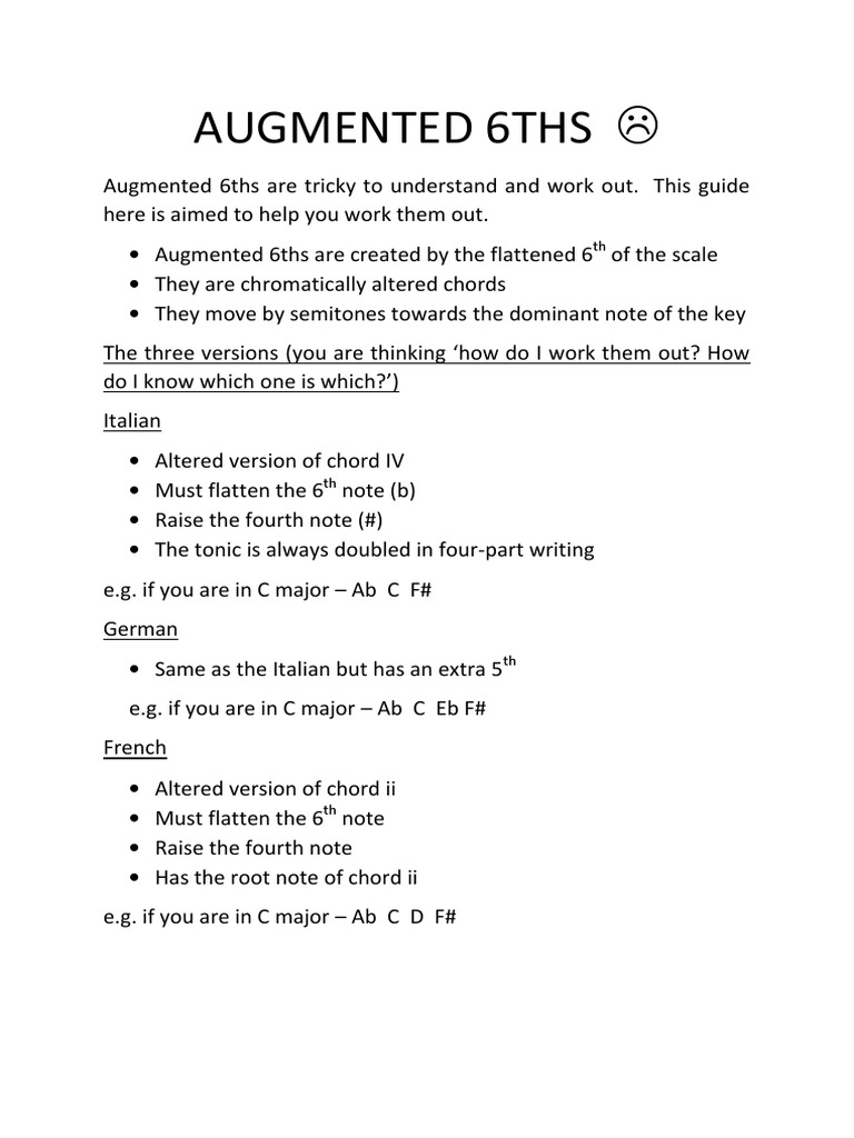 Augmented 6ths | PDF