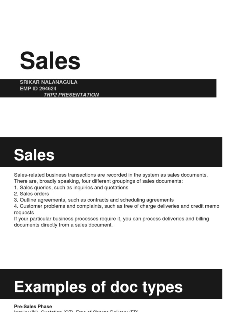An Overview of Sales Documents: Types, Structures, Numbering, and Key ...