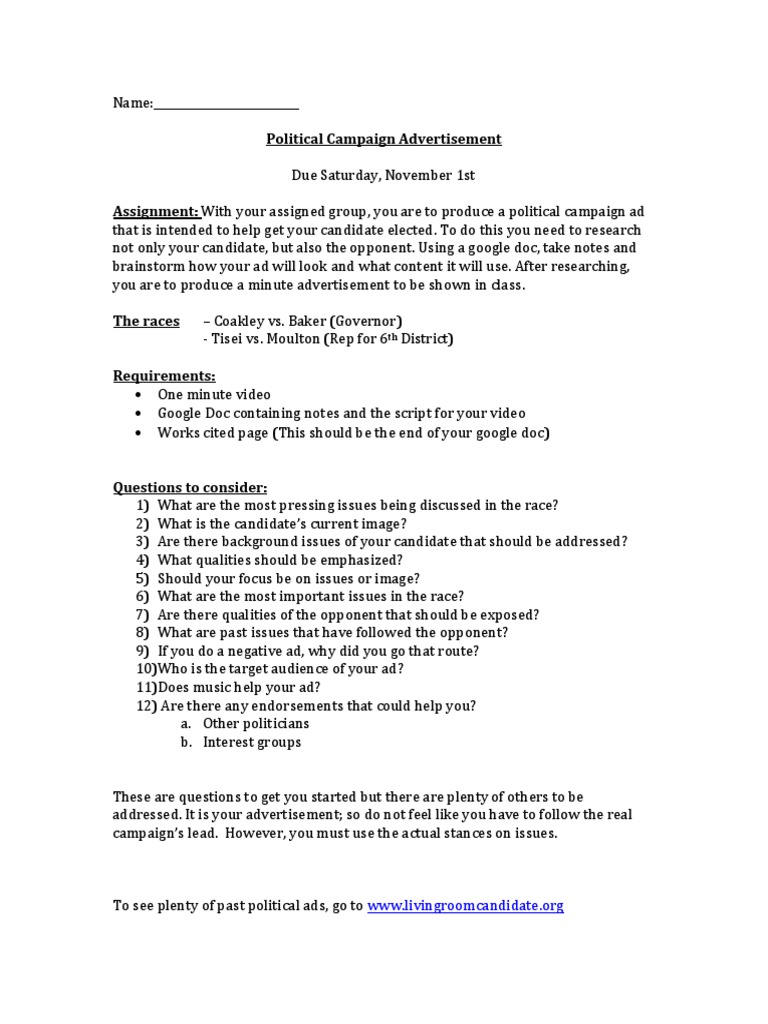 Political Campaign Ad | PDF