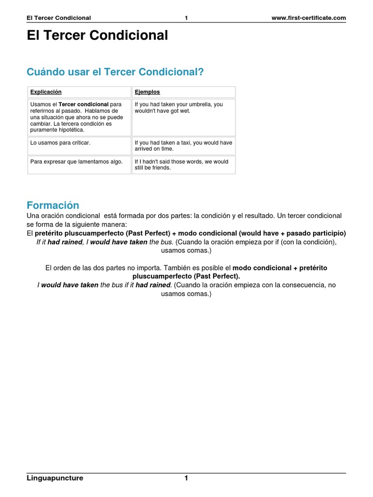 El Tercer Condicional PDF | PDF