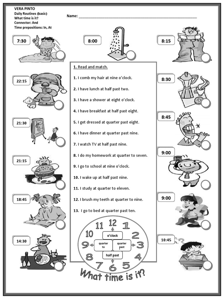 Daily Routines and Time Expressions | PDF