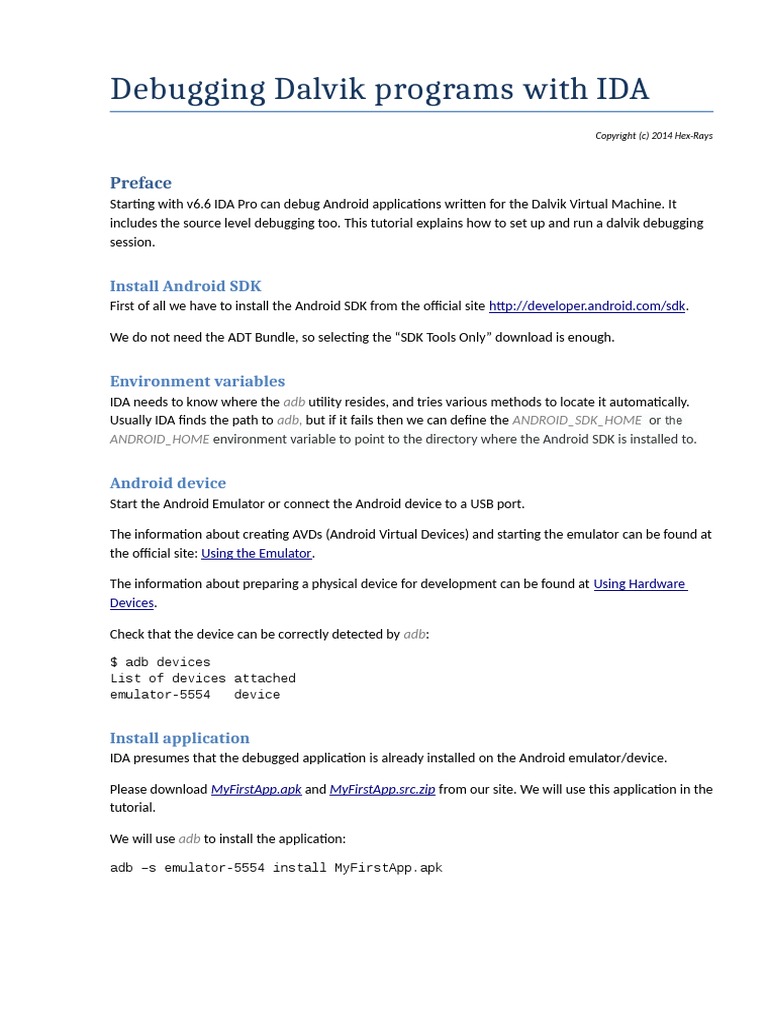 Debugging Dalvik | PDF | Android (Operating System) | Information Technology Management
