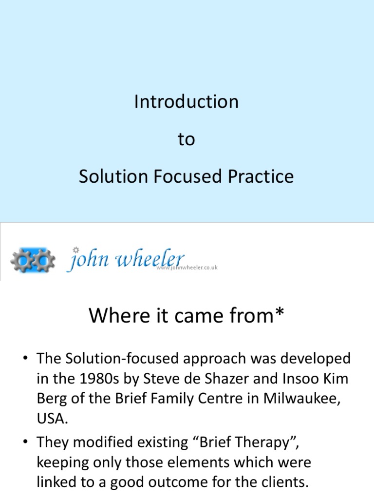 Solution Focussed Approach | PDF | Solution Focused Brief Therapy ...