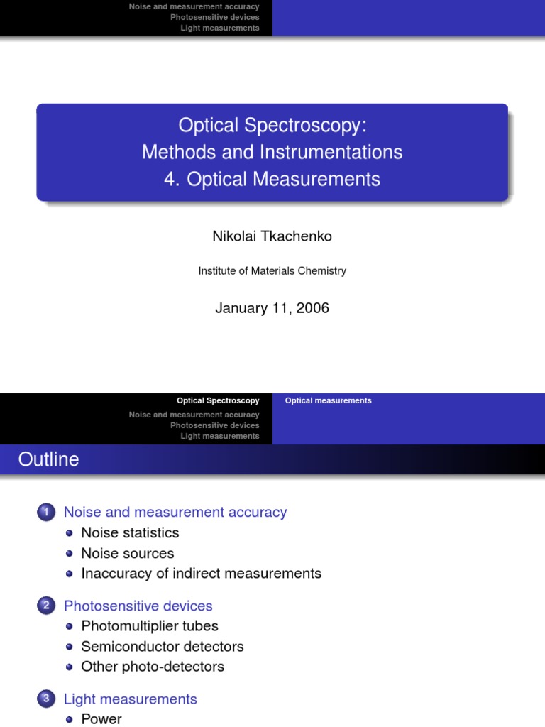 4 Meas Handout PDF | PDF | Vacuum Tube | Optics