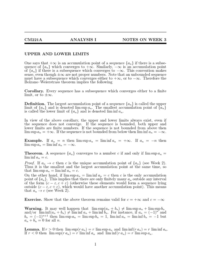 Real Analysis Lecture Notes 3 | PDF | Series (Mathematics) | Sequence
