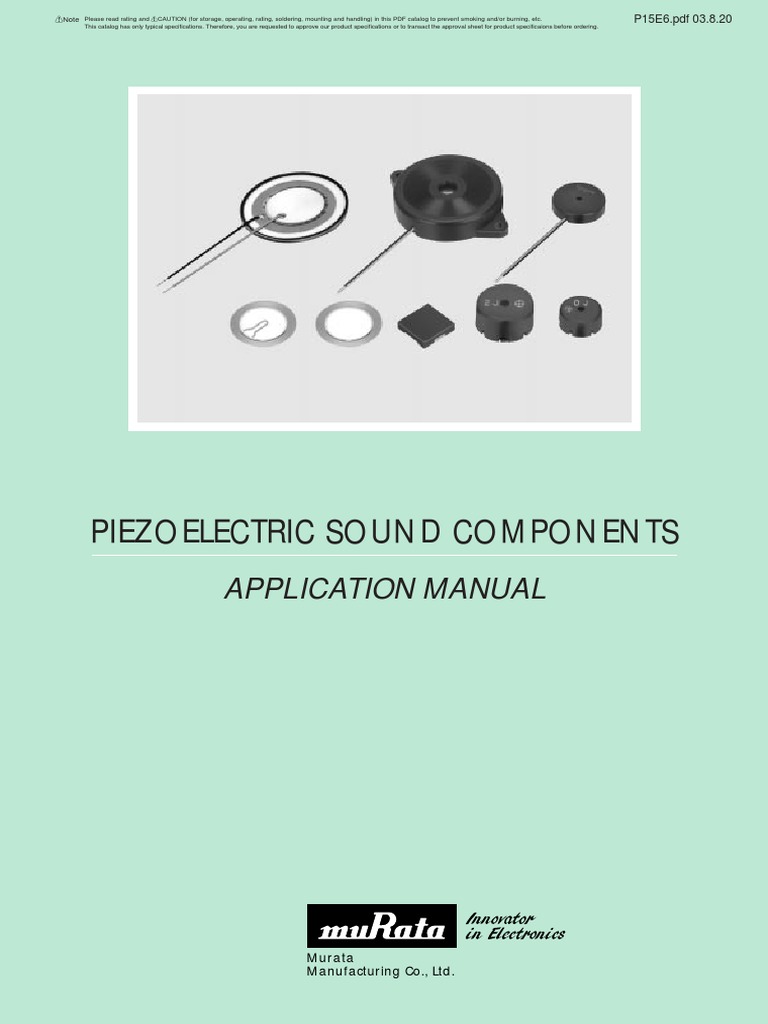 Piezoelectric Sound Components: Application Manual | PDF | Reliability ...