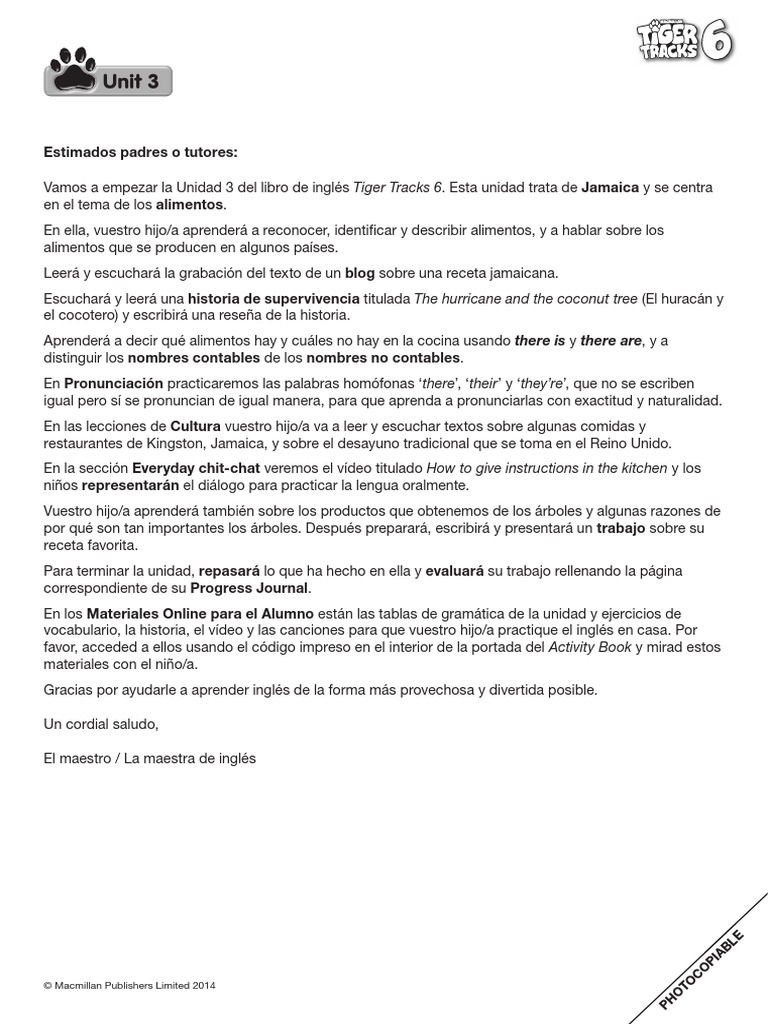 6º Primaria Unit 3 | PDF