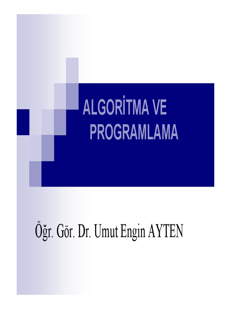 Algoritma Ve Programlama PDF | PDF