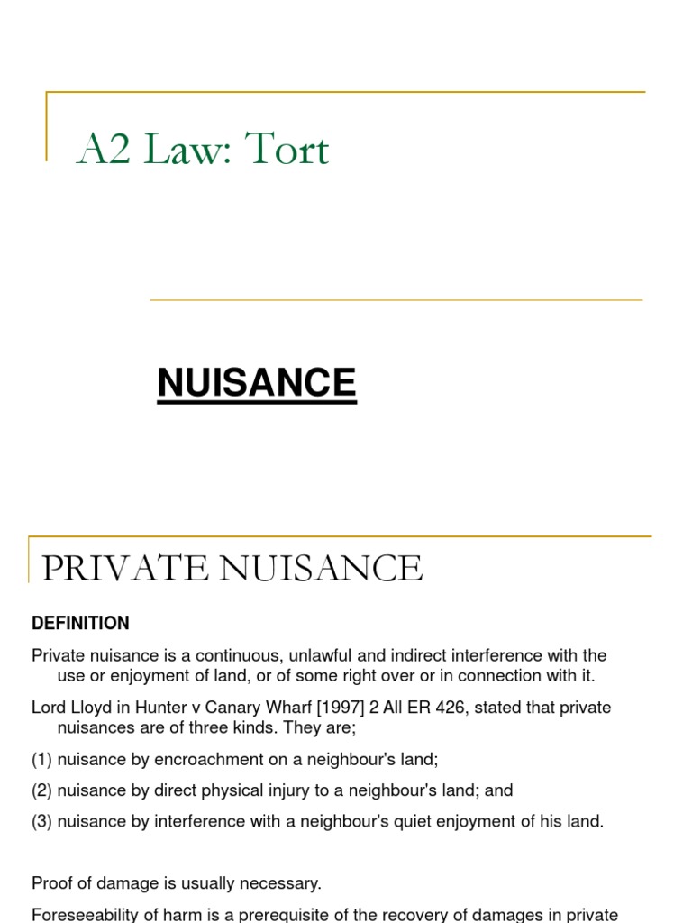 Nuisance | Government Information | Justice