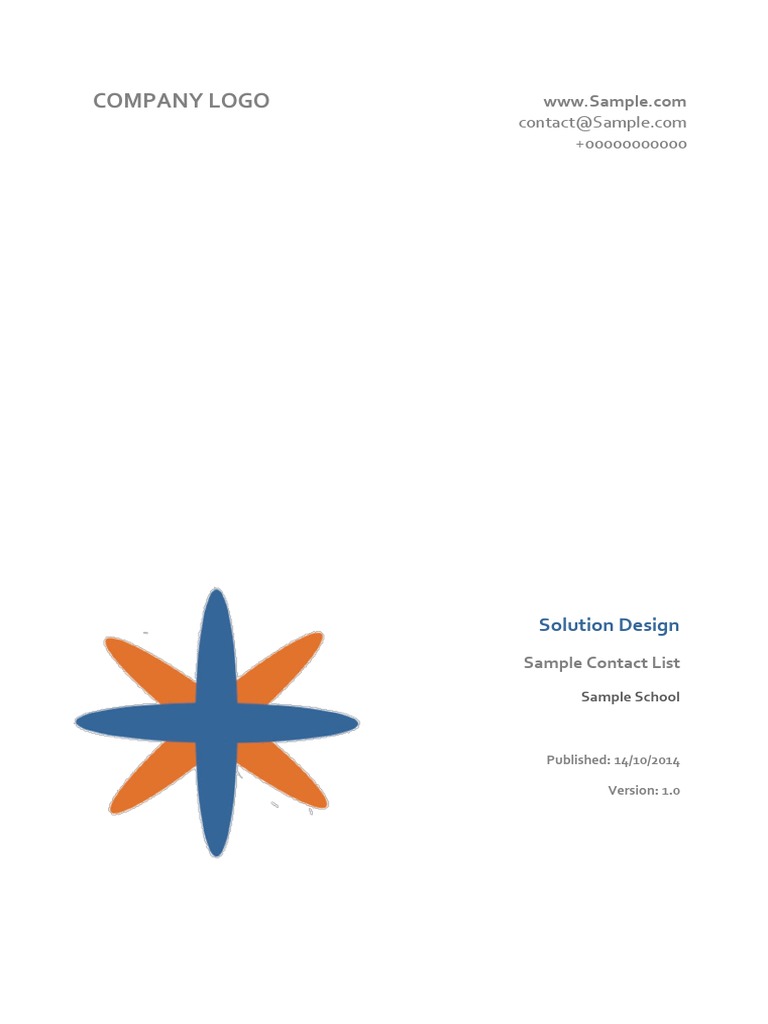 Sample Contact List Solution Design | PDF | Share Point | Information ...