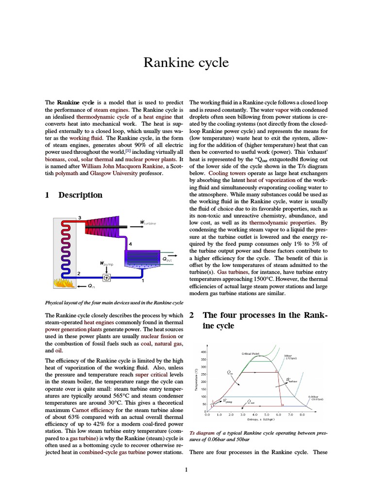 Rankine Cycle | PDF | Steam Engine | Energy Technology