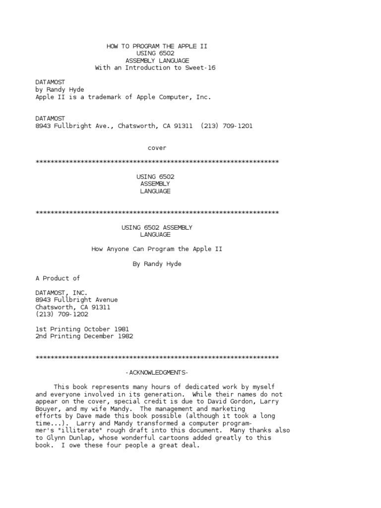 6502 Assembly Language Programming Pdf - xlfasr