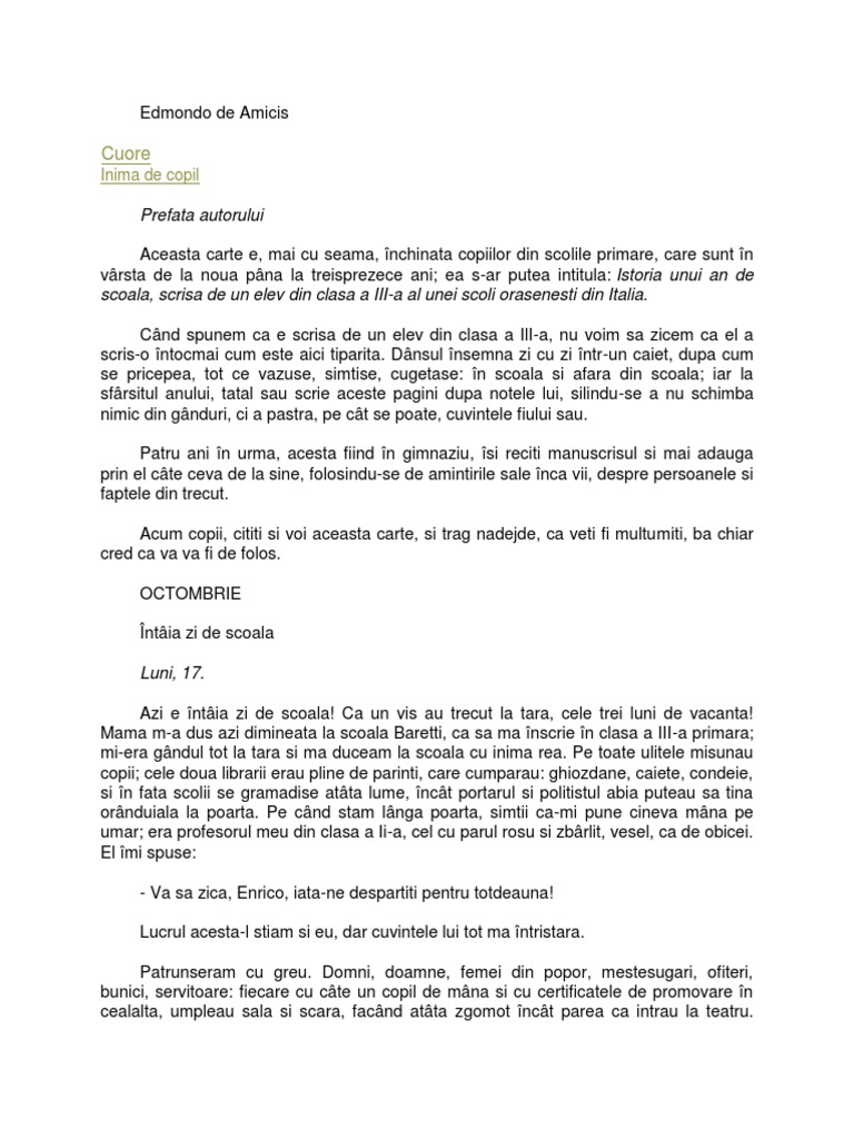 Cuore Inima de Copil | PDF