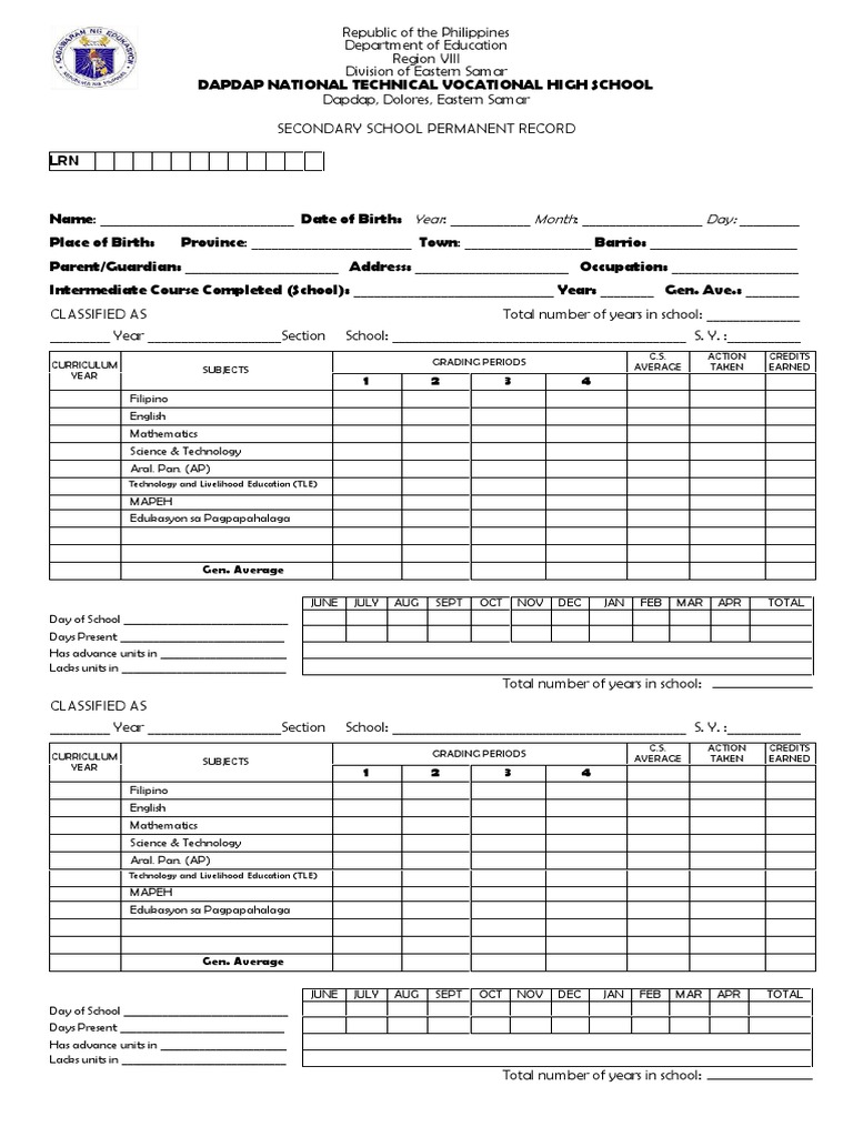 Bec Form 137 | Download Free PDF | Secondary School | Traditions