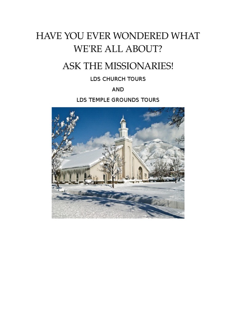 LDS Church and Temple Tours Info | PDF | Sports & Recreation