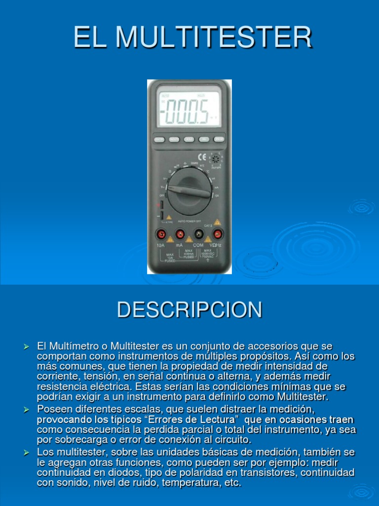 El Multitester | PDF | Corriente eléctrica | voltaje